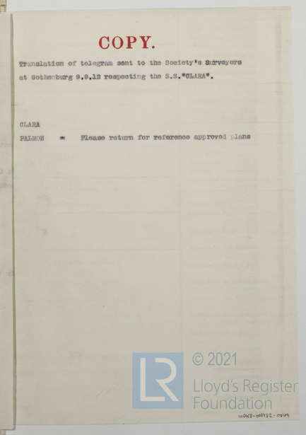 Translation Of Telegram In Lr Private Code Sent To The Society 's ...