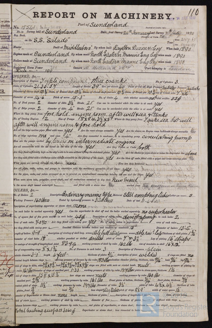 Report On Machinery For Salado 7 July 1890 | Documents | Archive ...