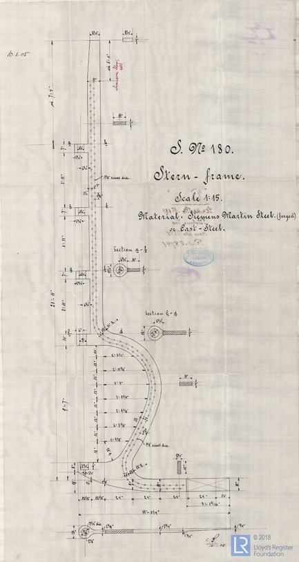 Stern Frame Plan For Pamir 5 January 1905 | Documents | Archive ...