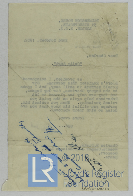 Letter From Mr Barraclough To Charles Blake Regarding Speaking To Lloyd ...
