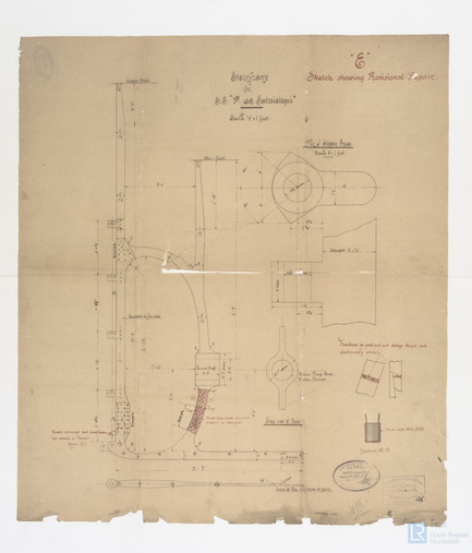 Plan Of Stern Frame For P De Satrustegui 1st April 1919 | Documents ...