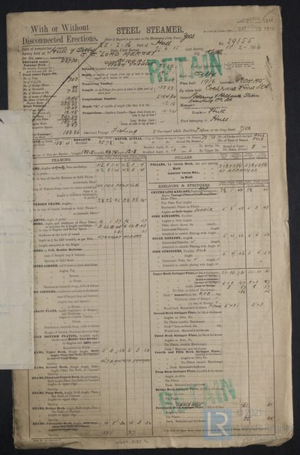 Steel Steamer Report For Lord Mersey 25th February 1916 | Documents ...