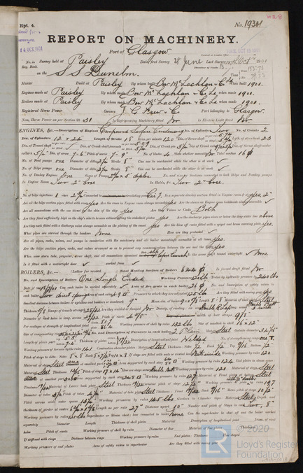 Report On Machinery For Dunelm 10th October 1901 | Documents | Archive ...