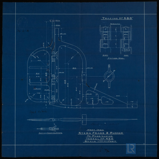 Plan Of Stern Frame & Rudder For Stanegarth 1910 | Documents | Archive ...