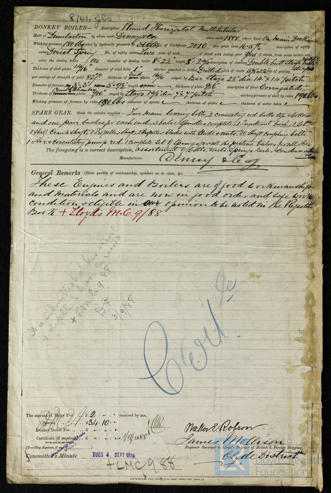 Report On Machinery For Lindula 1st September 1888 | Documents ...