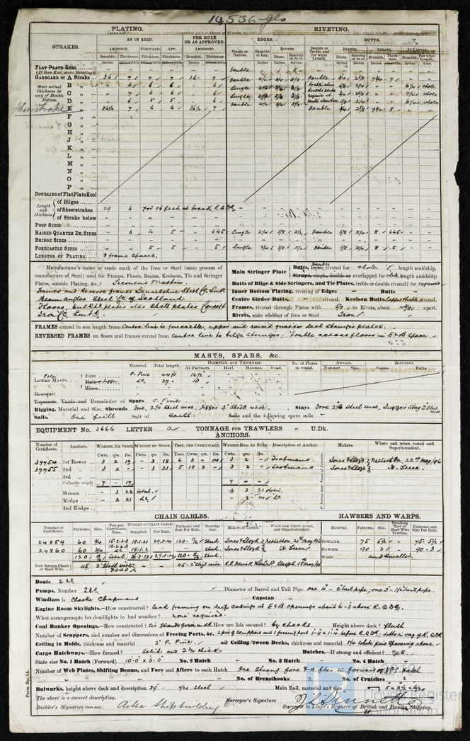 Steel Steamer Report For Rob Roy 7th July 1896 | Documents | Archive ...