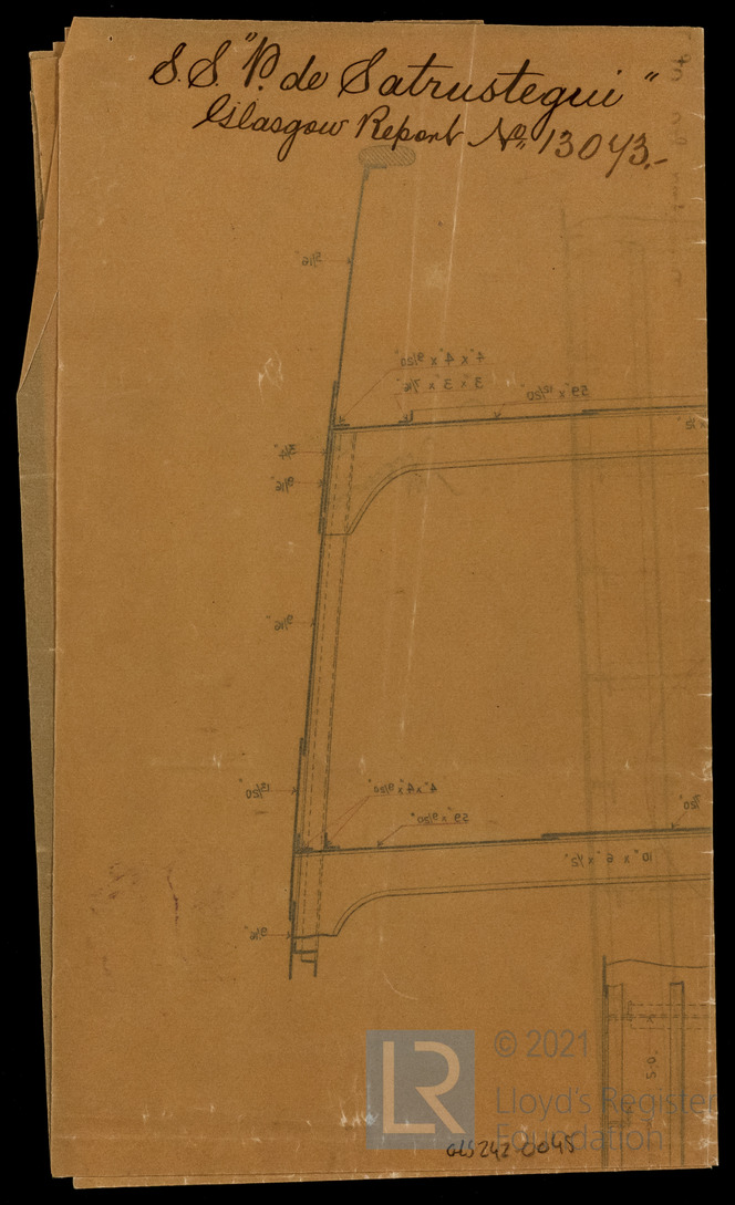 Plan Of Gun Strengthening For P De Satrustegui 4th July 1894 ...