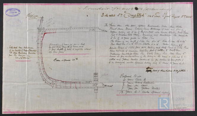 Half Midship Section Plan For Despatch 1st October 1885 | Documents ...