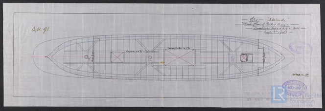 Deck Plan Of Sailing Barque For Adelaide 27th October 1891 | Documents ...
