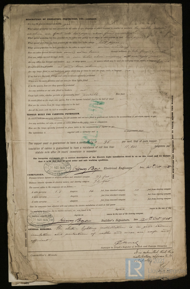 Report On Electric Lighting Installation For Californie 6th September ...